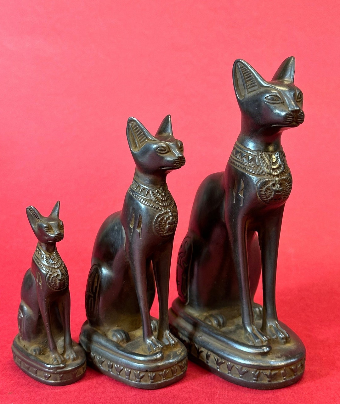 Amazing Set of Black Cats-three Different Size-made of Basalt Stone by ...