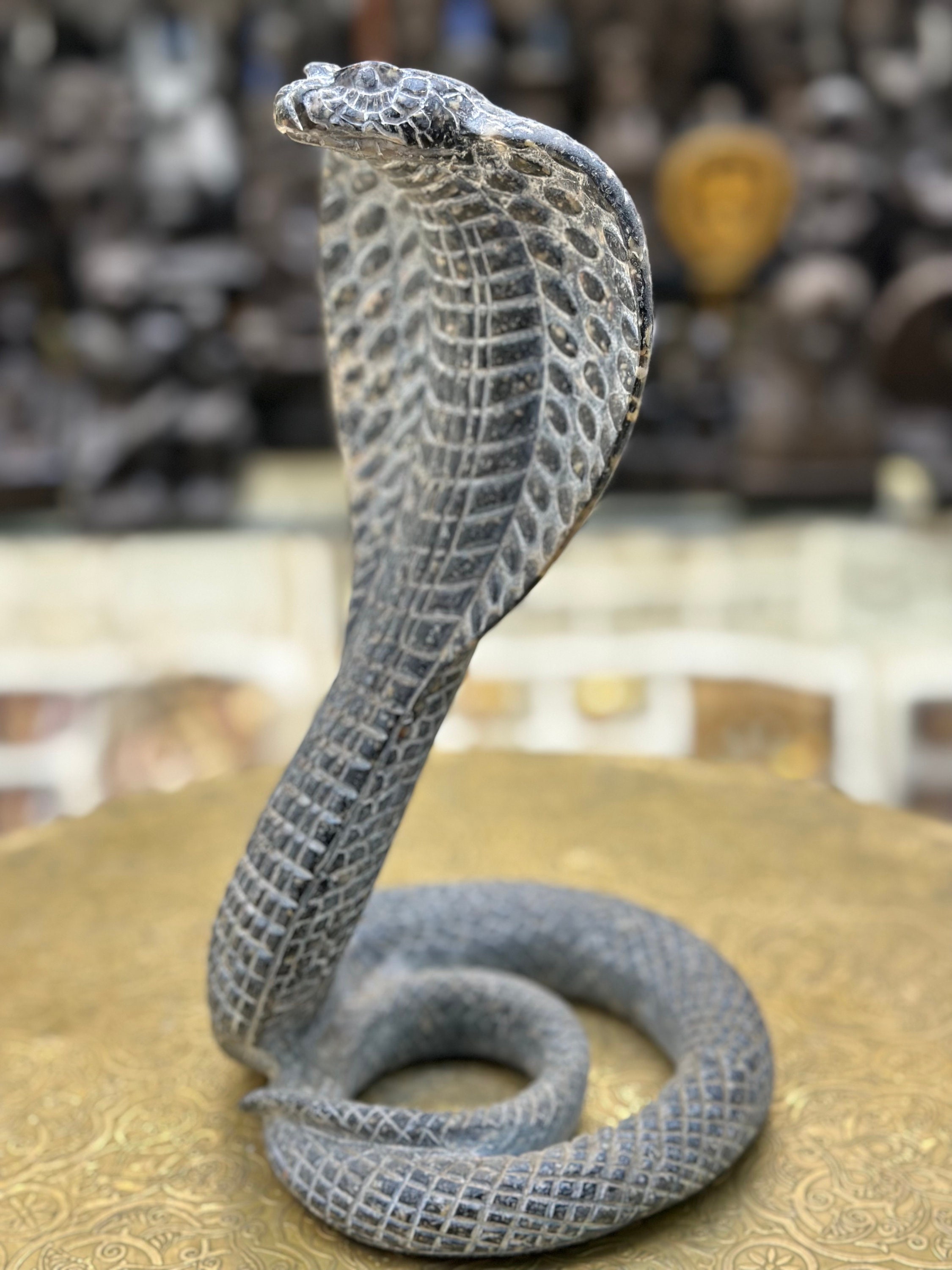 Handmade Black Granite Uraeus Cobra Statue, Egyptian Deity Carving - Etsy
