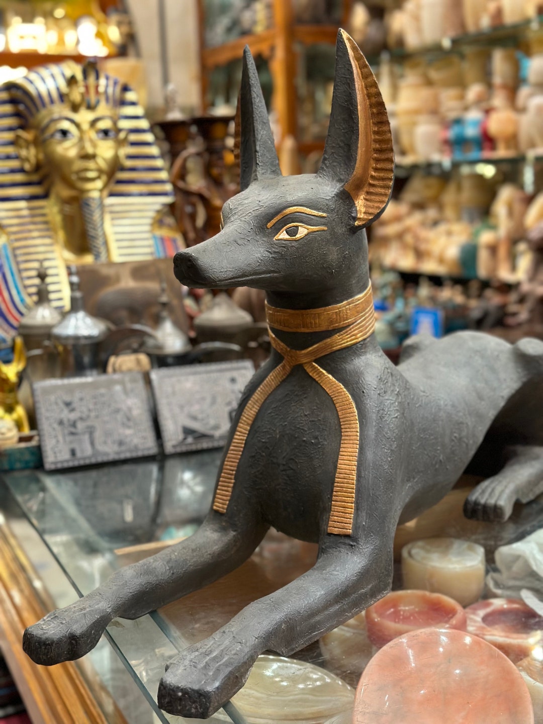 Große Anubis Statue Ägyptischer Gott der Mumifikation und des Todes-der ...