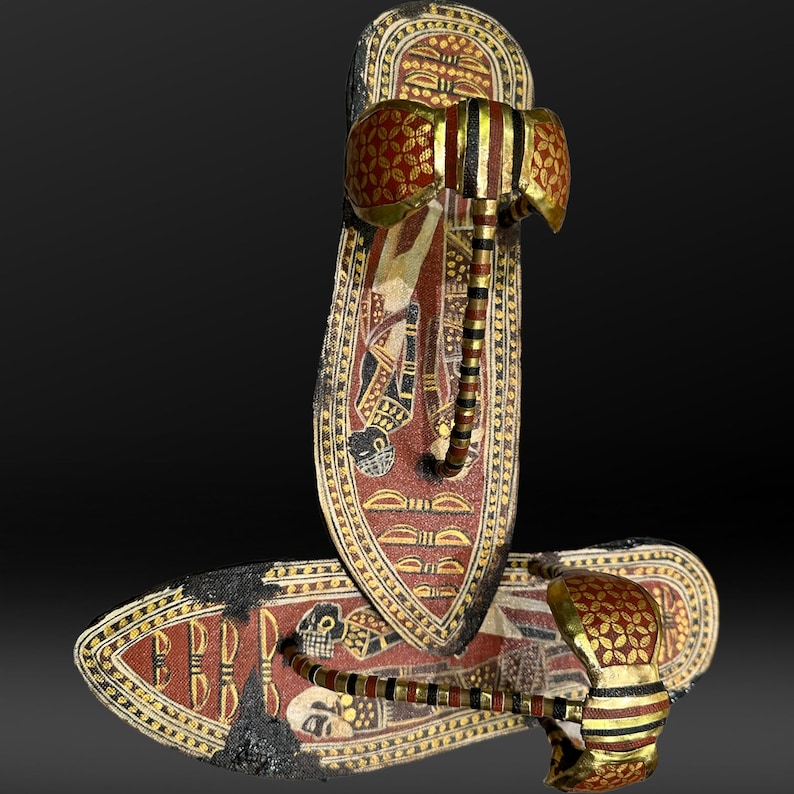 Tutankhamun Sandal Replica: Handcrafted Egyptian Mythology Decor - Etsy