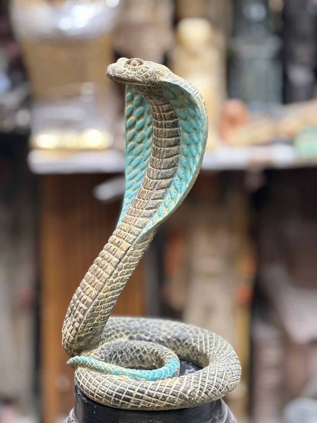 Handmade Uraeus Cobra Statue, Egyptian Deity Carving - Etsy