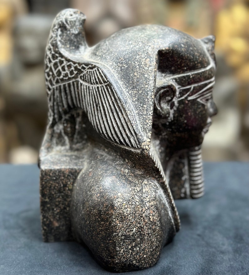 Handcrafted Black Granite Khafre Statue - Egyptian Pharaoh Replica - Etsy