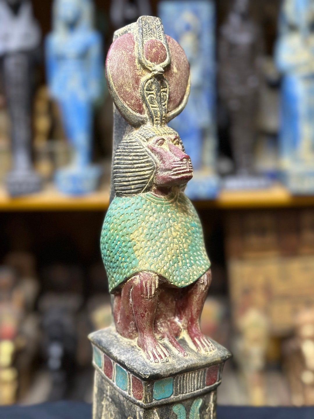 Nice Statue of Thoth Sculpture-depicted in Baboon-god of Wisdom Writing ...