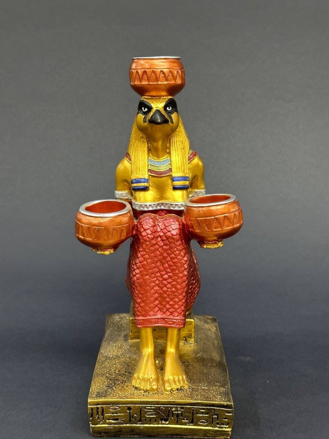 Ancient Egyptian Falcon God Horus Candle Holder. Egyption Horus God of ...