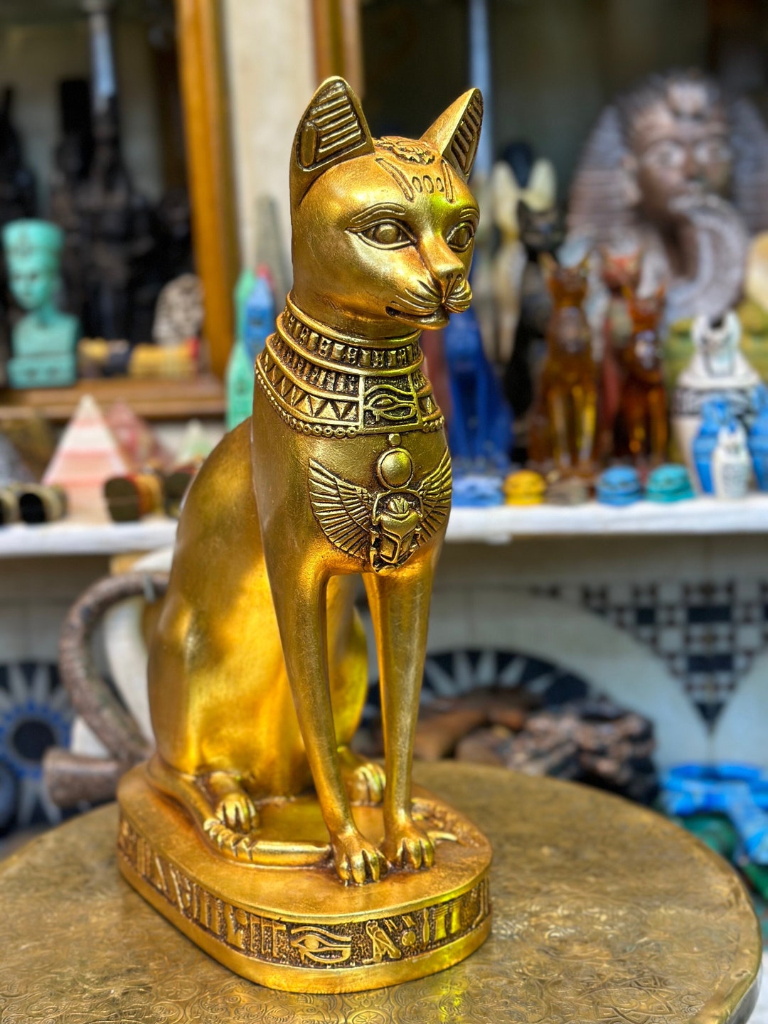 Golden Statue-bastet Goddess of Happiness/protection/fun/music ...