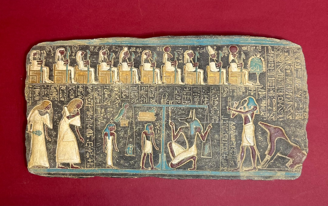 Egyptian Osiris Mural – Pharaonic Last Judgment Scene Replica, Unique ...