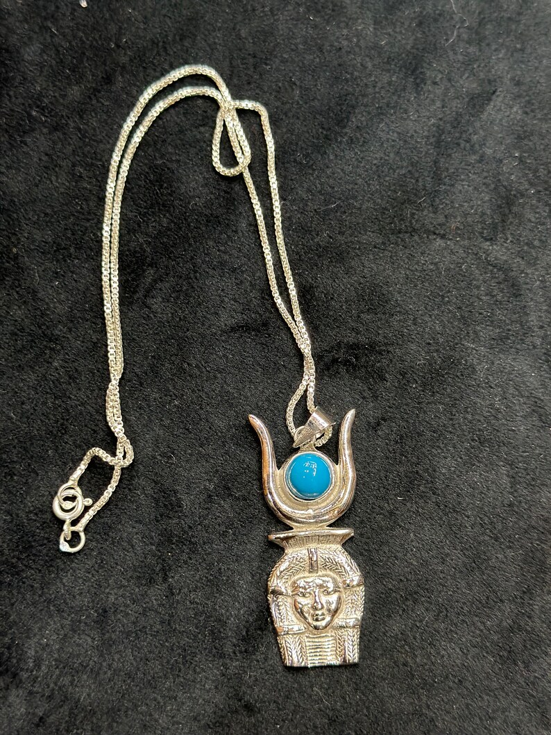 Nice Hathor Mask as Amulet Cow Head Egyptian Handcrafted -silver ...