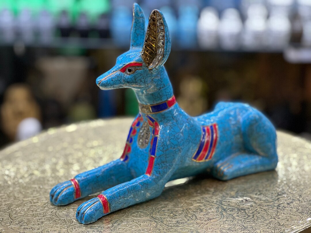A Wonderful Statue of Anubis Made of Turquoise, Lapis Lazuli and Red ...