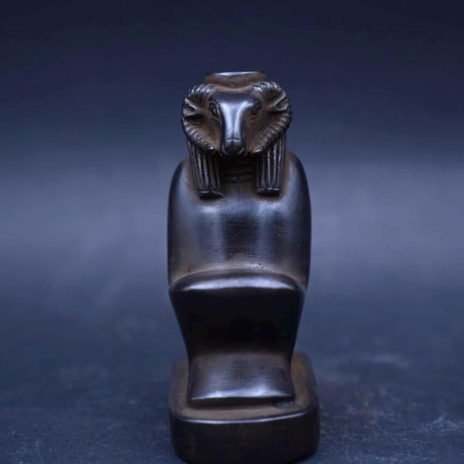 Handcrafted Black Basalt Statue, Egyptian God Khnum, Divine Creator - Etsy