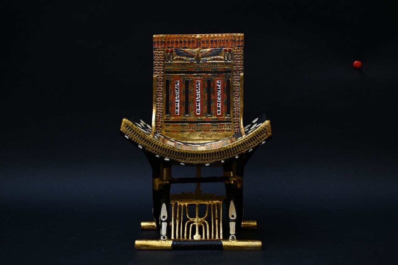 Ceremonial Chair of King Tutankhamun throne of the King Tutankhamunegyptian Handcrafted ancient Egyptian Antique sculpture Stuff Raplica Etsy