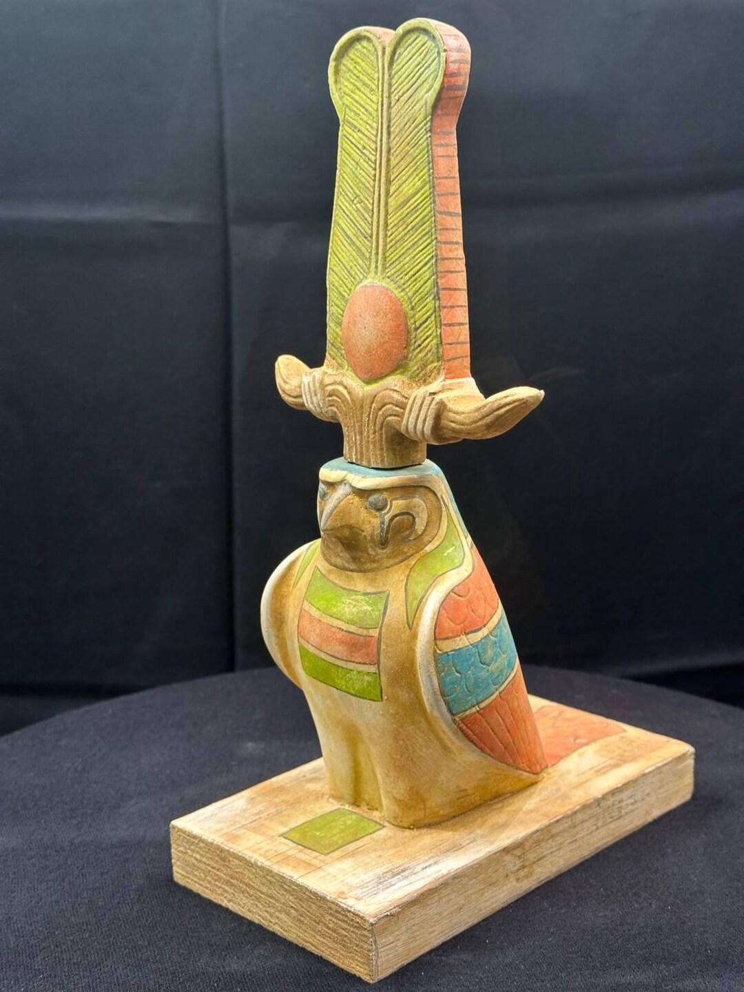 Egyptian God Sokar, God Seker Statue, Complex Conical Crown With Sun ...