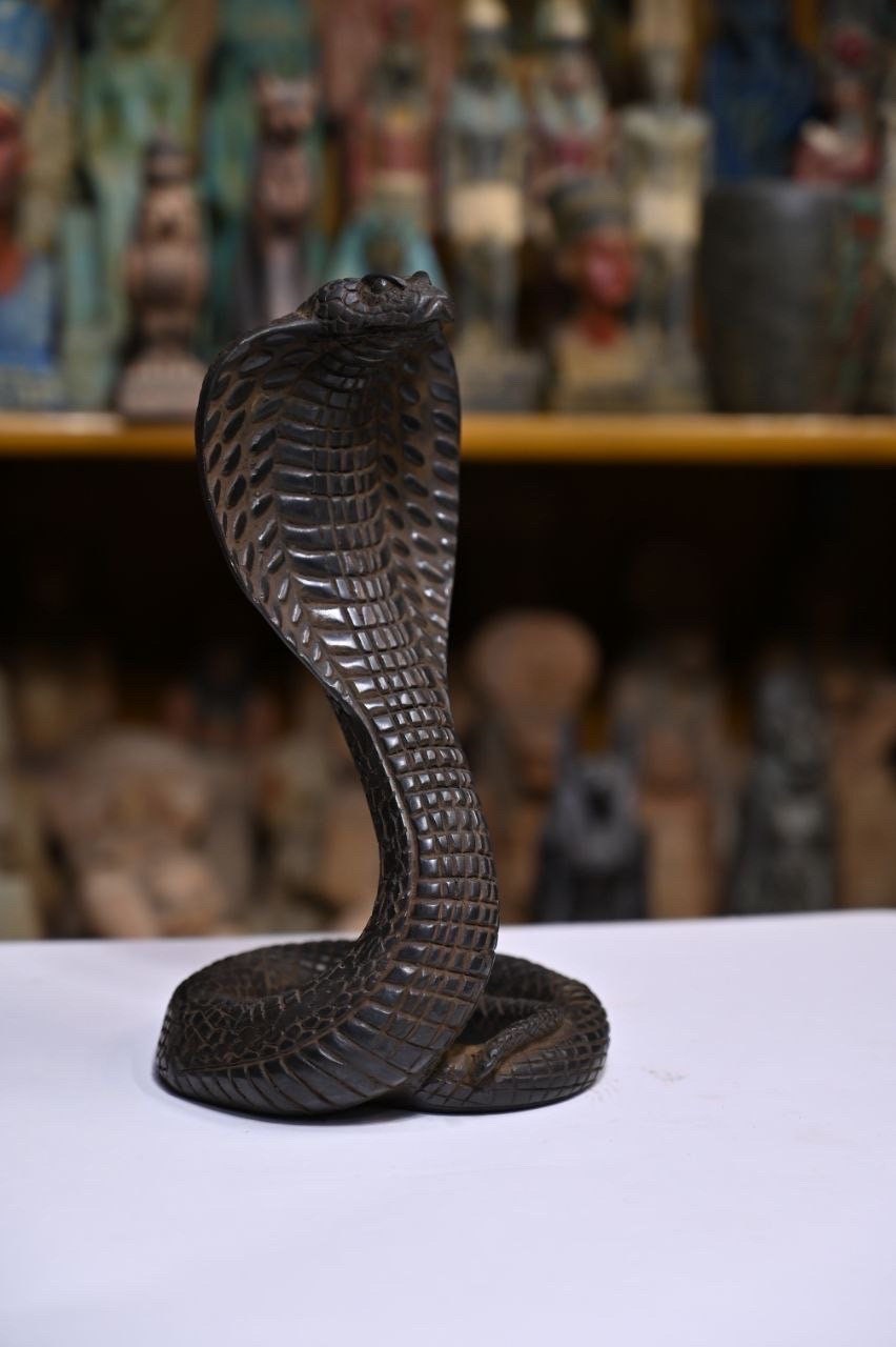 Handmade Black Uraeus Cobra Statue, Egyptian Serpent Goddess - Etsy