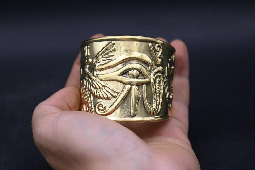Eye of Horus, Uraeus Cobra & Nekhbet Bracelet Brass Talisman for ...