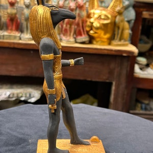 God Set-amazing Black & Gold Statue of the Egyptian God Set Handcrafted ...