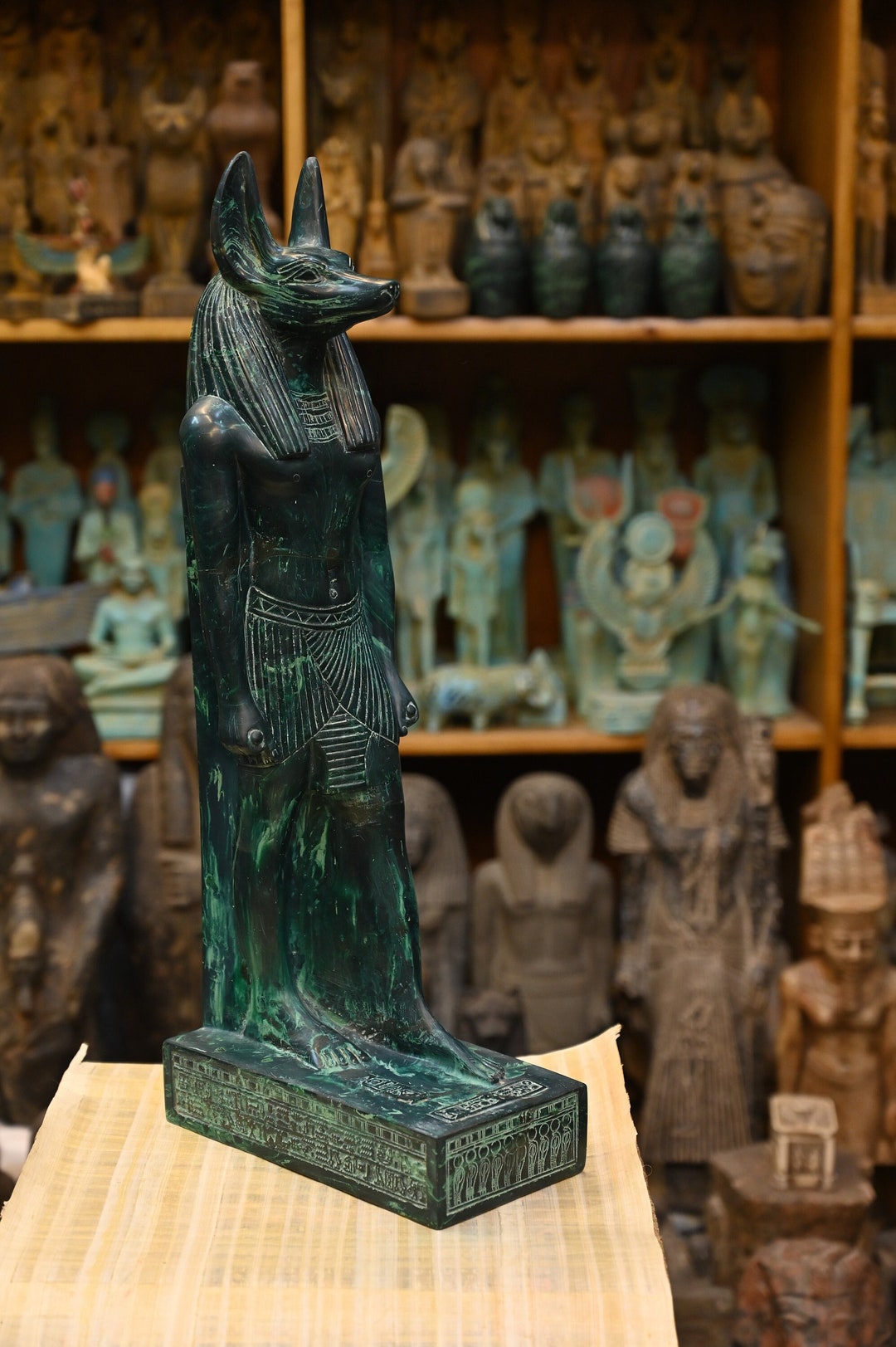 Handmade Green Malachite Anubis Statue, Egyptian Decor - Etsy