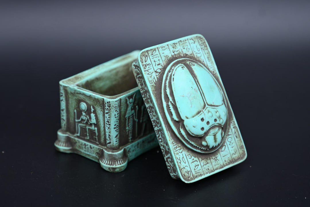 Amazing Scarab Box Symbol of Good Luck Protection Stone Handcrafted ...