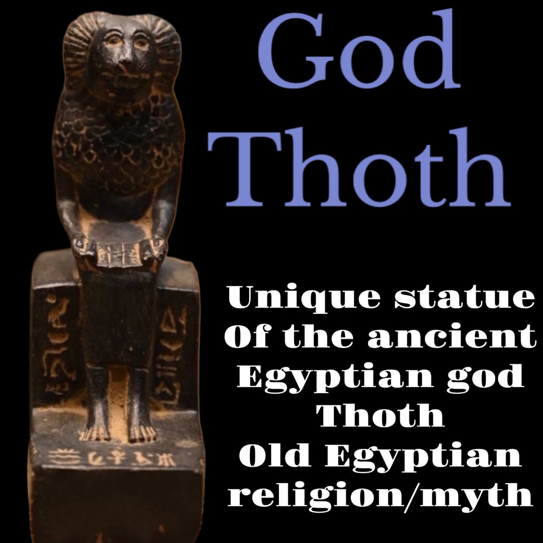 Thoth -vintage Statue-depicted in Baboon-symbol of Wisdom Writing-moon ...