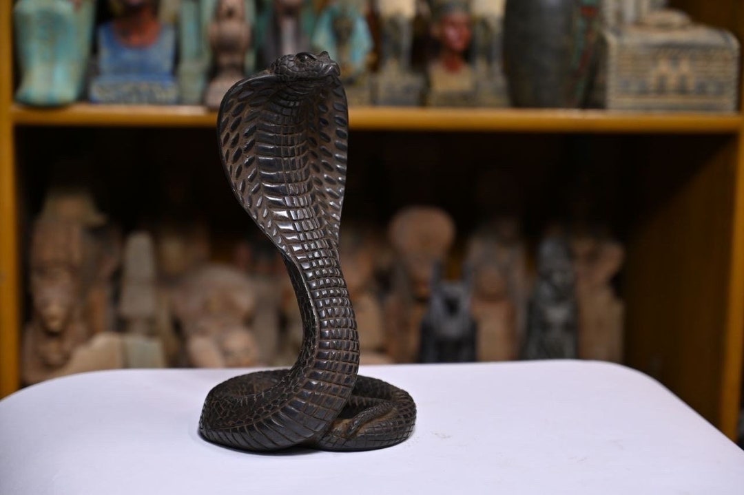Amazing Black Uraeus Cobra Statue, One of the Most Important Protection ...