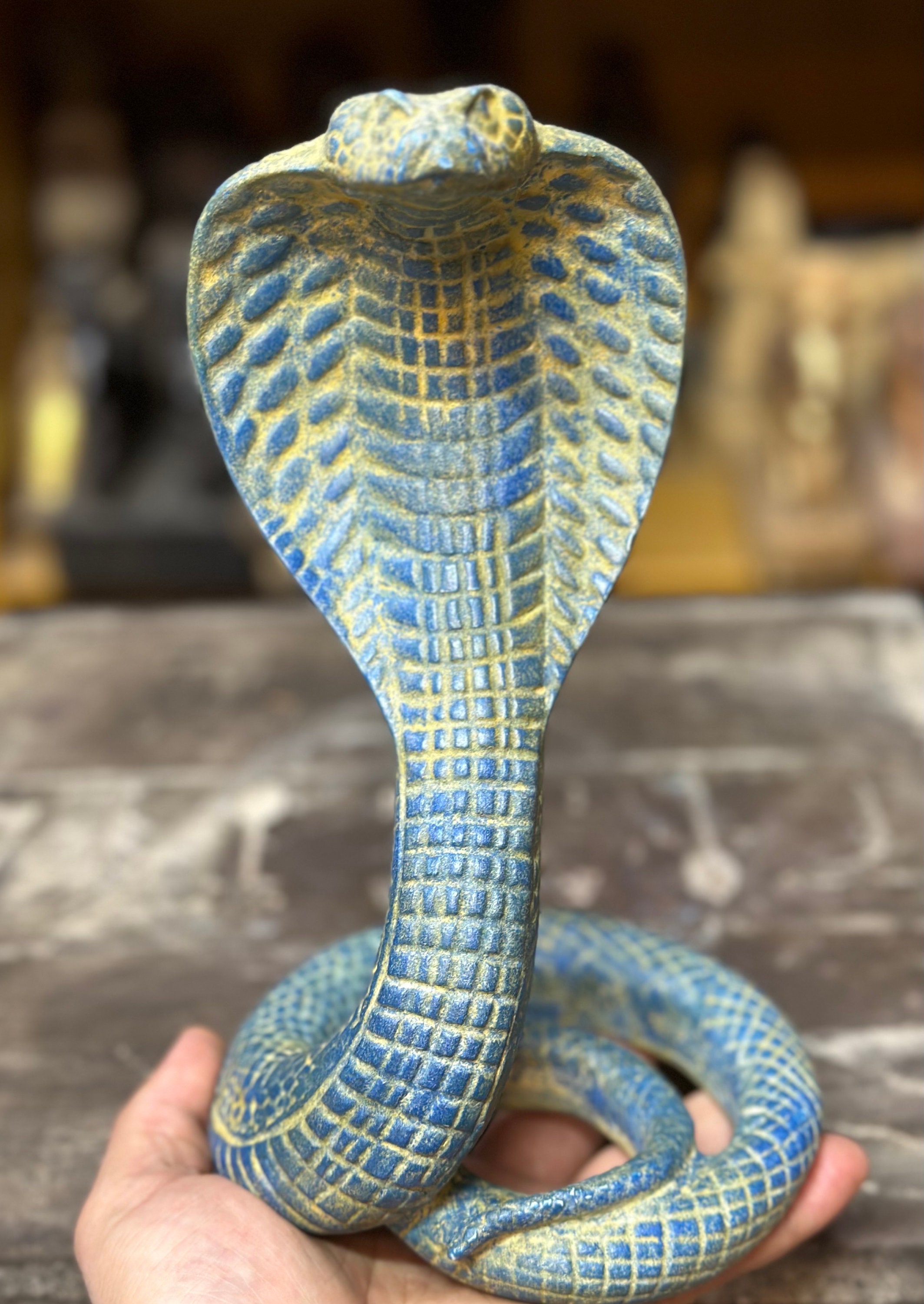 Handmade Uraeus Cobra Statue – Egyptian Serpent Deity Carving - Etsy