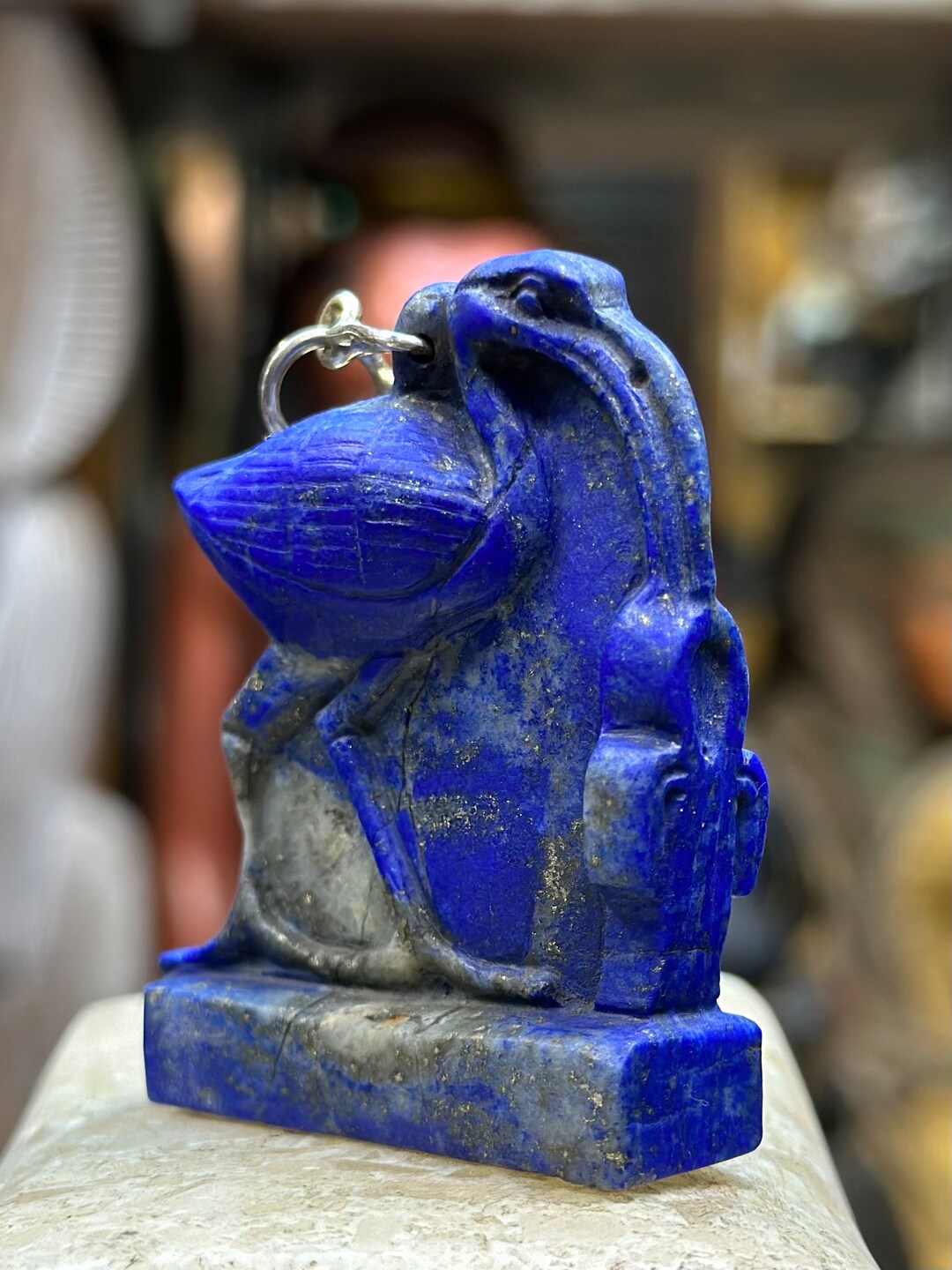 Thoth Egyptian Amulet-pendant/lapis Lazuli Stone-handcrafted-silver ...