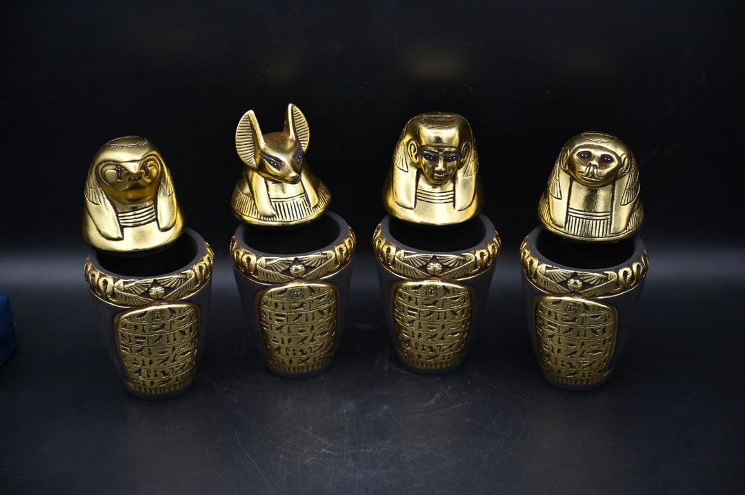 Sons of Horus Statues - Handmade - Egyptian Antiques - Egyptian Deities ...