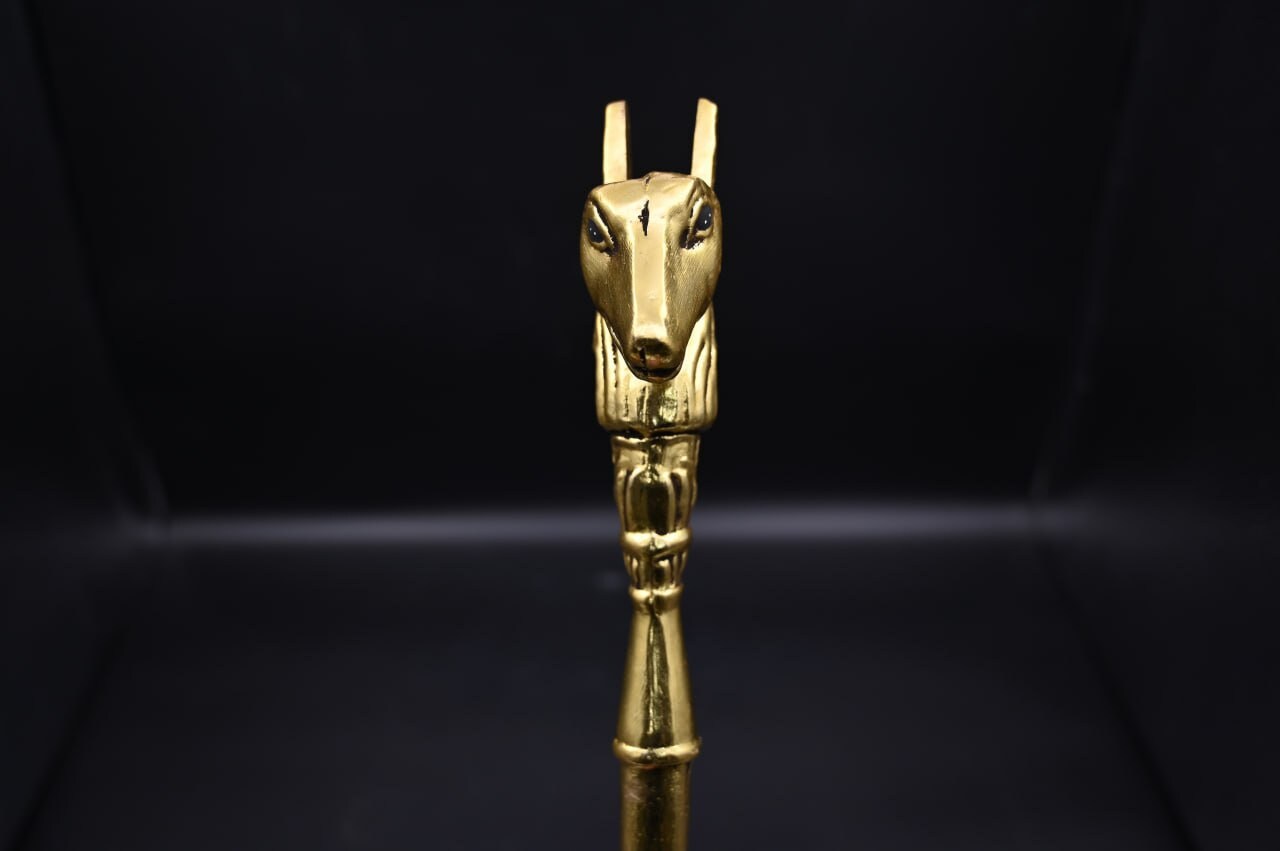 Egyptian Anubis Scepter, Gold Leaf Finish, Handmade in Egypt - Etsy