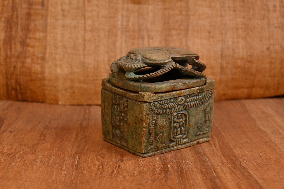 Hand Carved Stone Scarab Box – Egyptian Jewelry Box Replica - Etsy