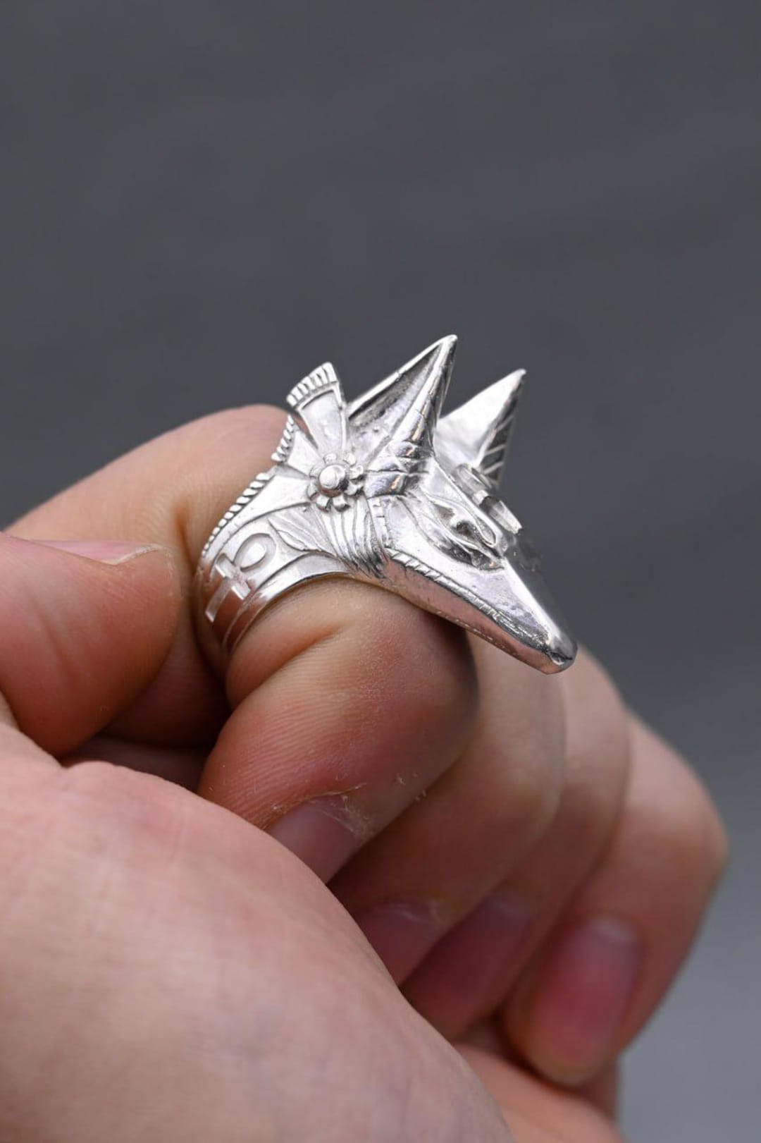 Anubis Silver Ring: Egyptian Jackal Ring, Ancient Symbol - Etsy