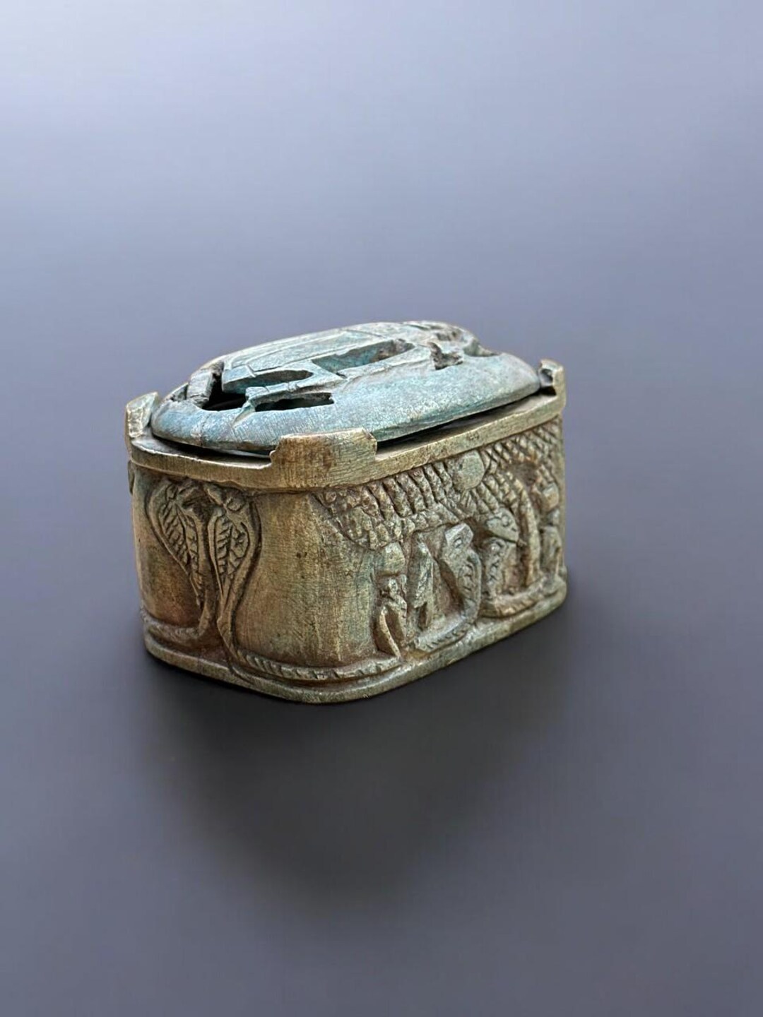 Amazing Scarab Box Symbols of Good Luck Protection Stone Handcrafted ...