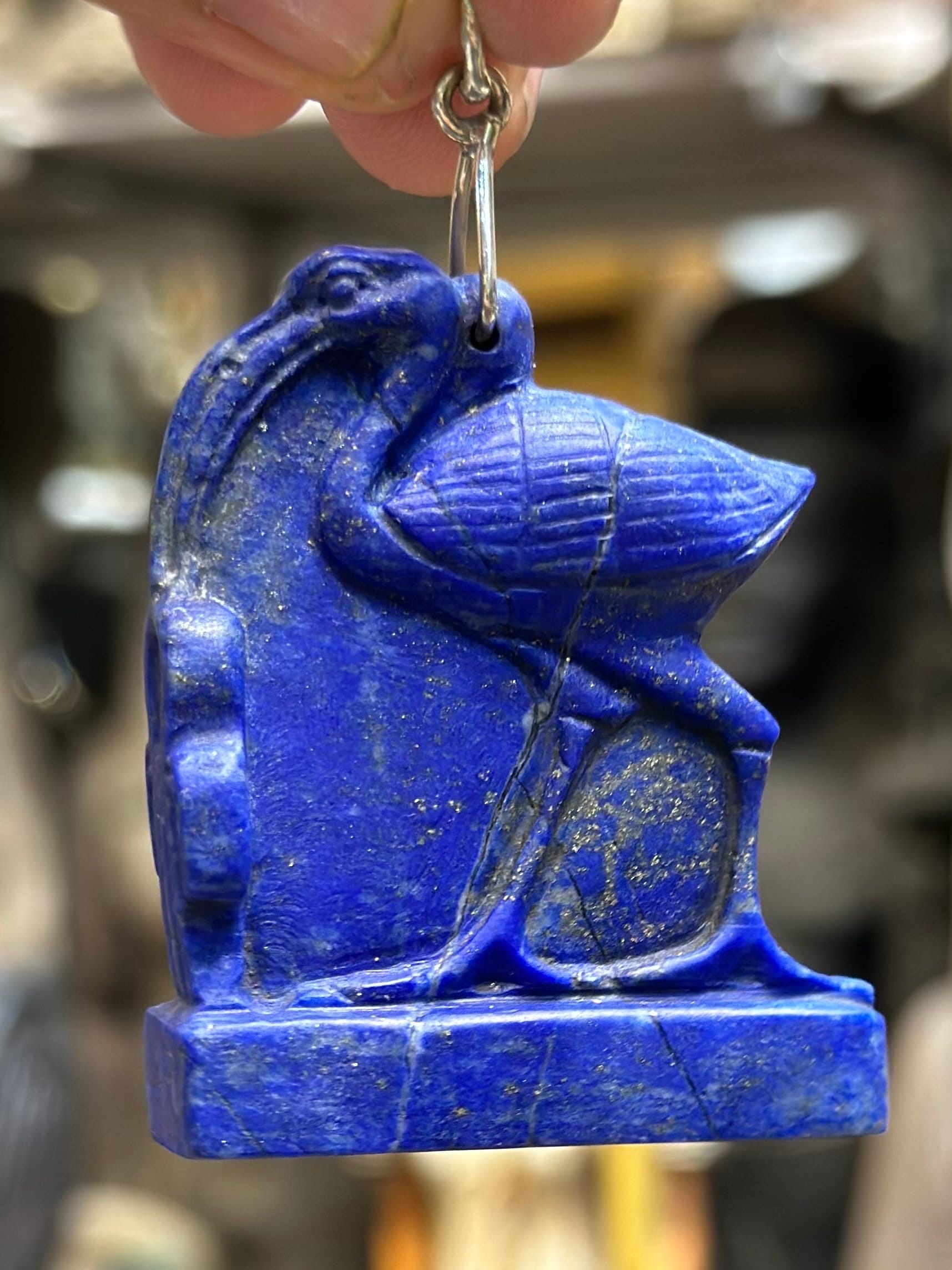 Thoth Egyptian Amulet-pendant/lapis Lazuli Stone-handcrafted-silver ...