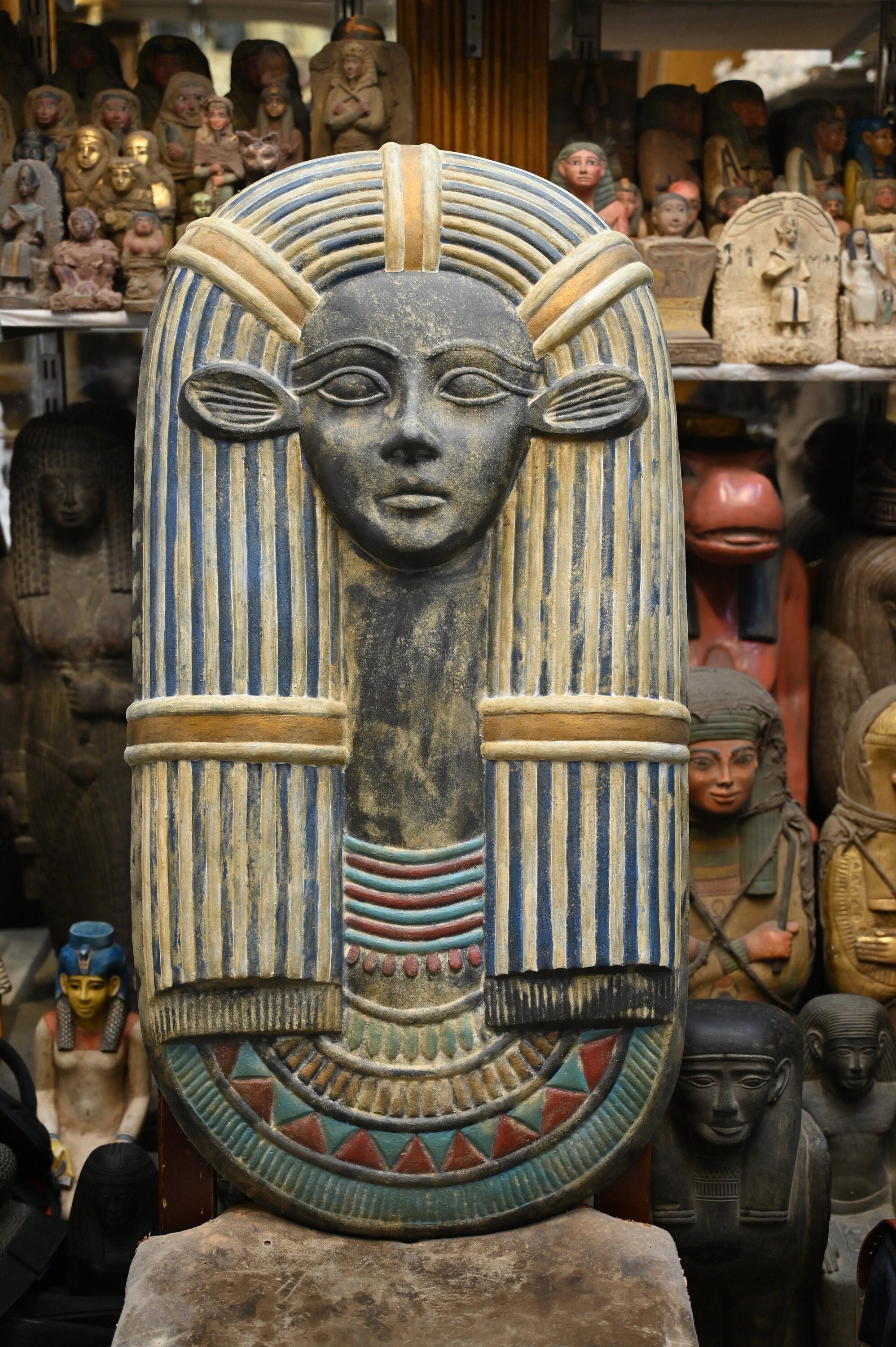 Hathor Mask, Egyptian Goddess Sculpture, Fiberglass Wall Hanging - Etsy