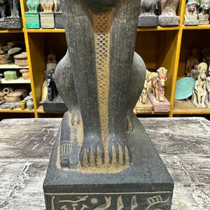 Gorgeous Cat Statue Made of Real Black Stone-carved- Egyptian Antiques ...