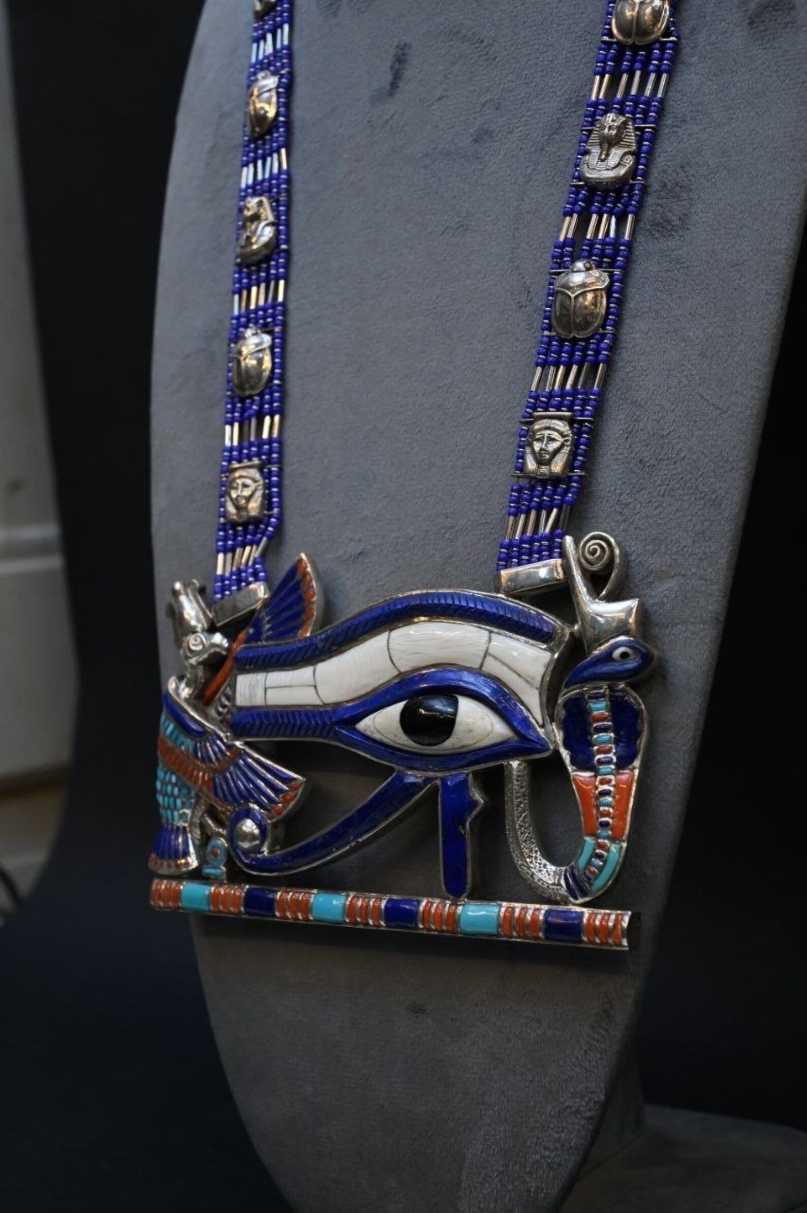 Eye of Hours Necklace-treasures of King Tutankhamun-silver&gamestone ...
