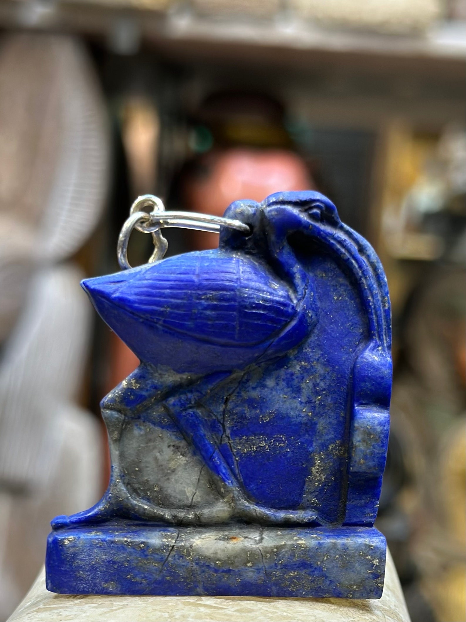 Thoth Egyptian Amulet-pendant/lapis Lazuli Stone-handcrafted-silver ...