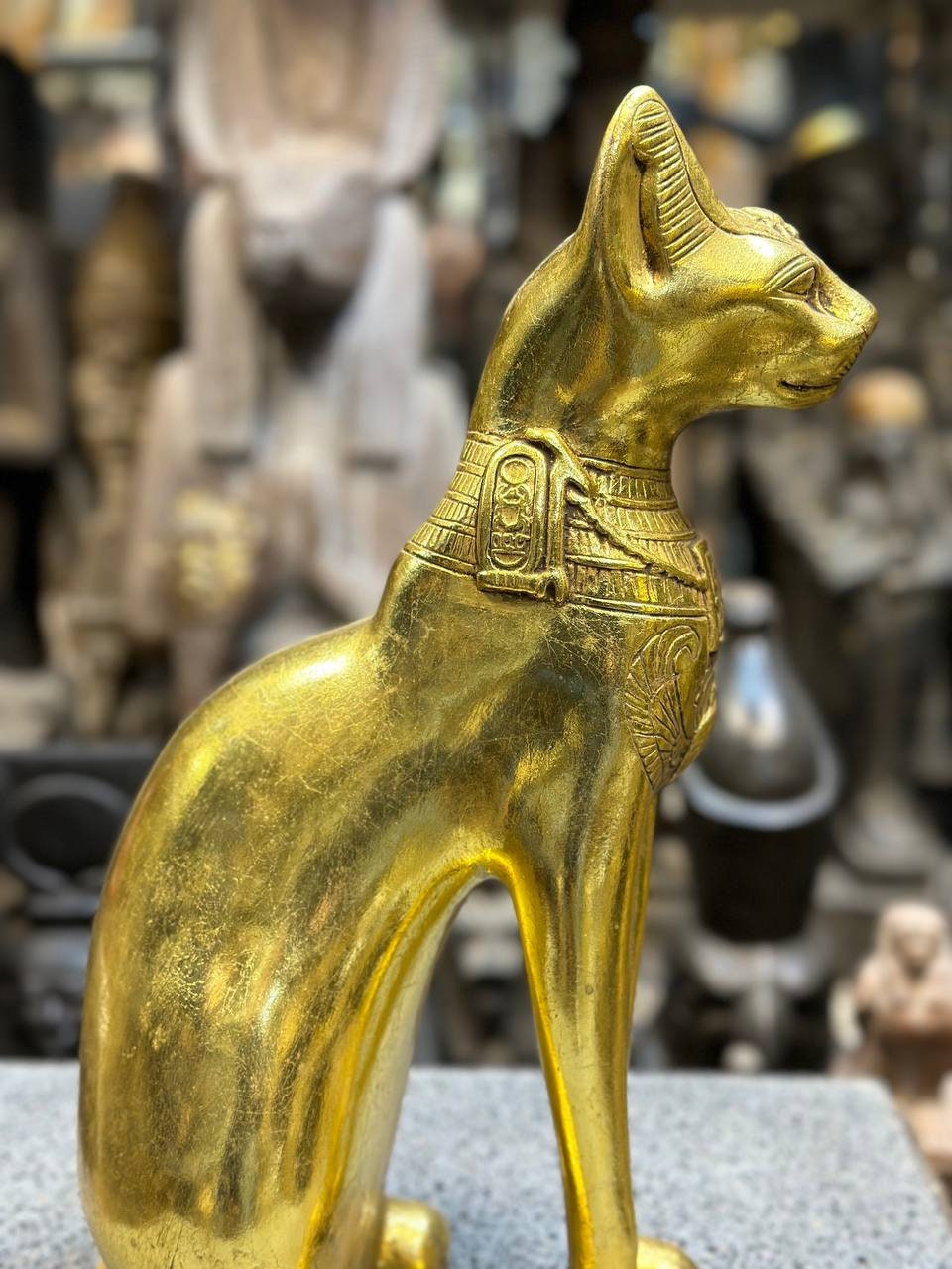 Golden Bastet Statue, Goddess of Protection, Home, Music and Happiness ...