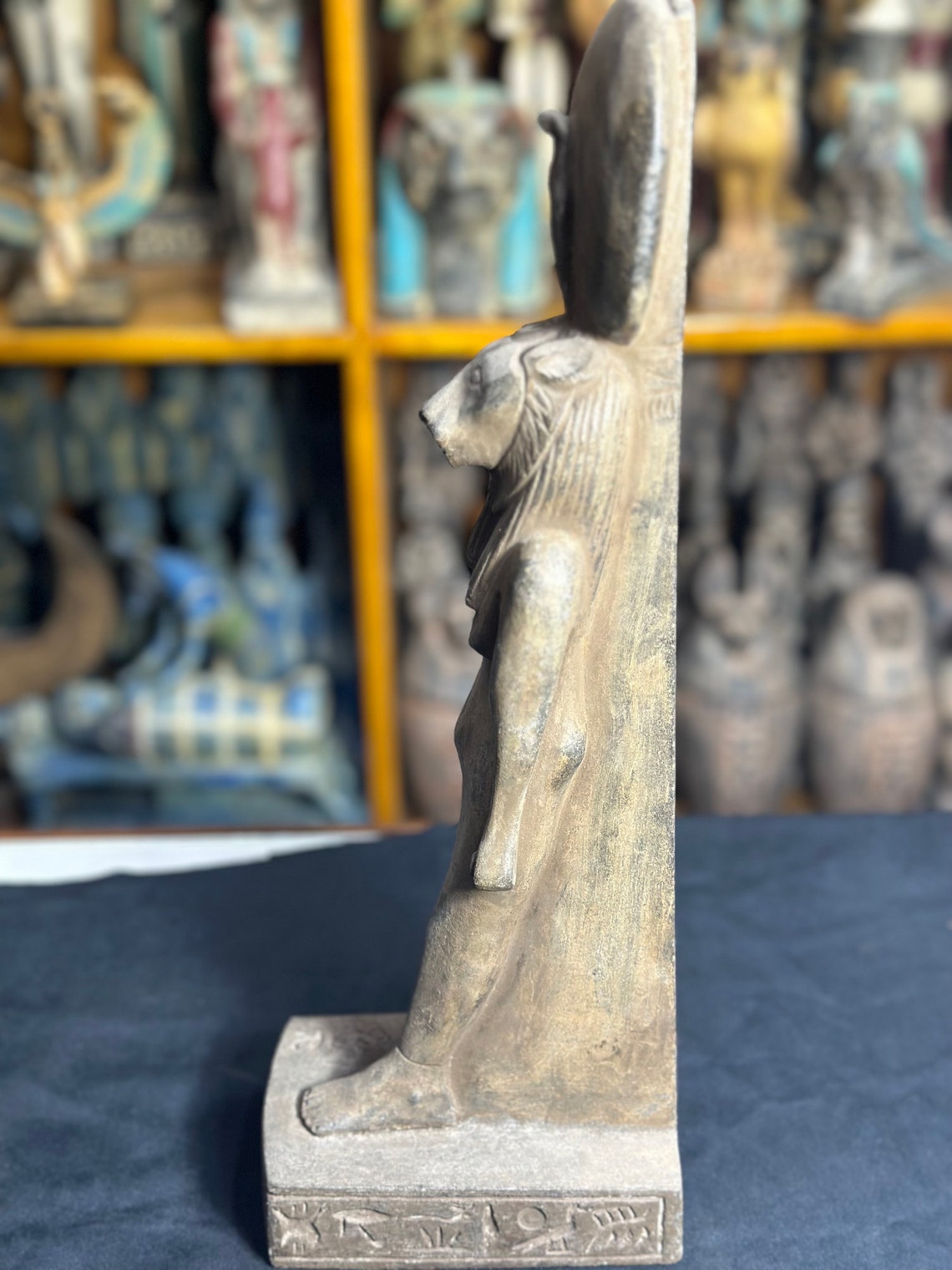 Hand Carved Basalt Stone Sekhmet Statue – Egyptian Goddess of War - Etsy