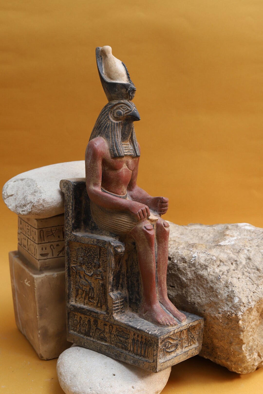 Excellent Seated Statue of God Horus-god Protection-peace-ancient ...