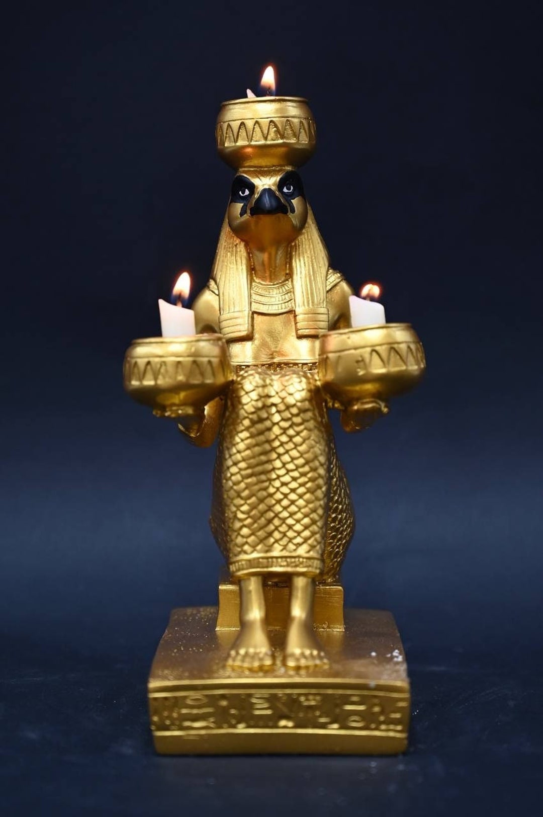 Ancient Egyptian Falcon God Horus Candle Holder. Egyption Horus God of ...