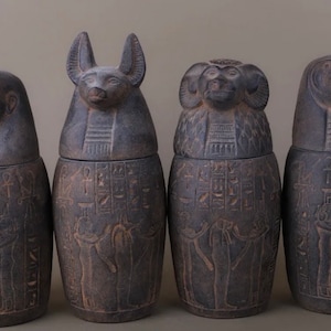 Vintage Egyptian Canopic Jar’s Handcrafted Ancient Egyptian Jars ...