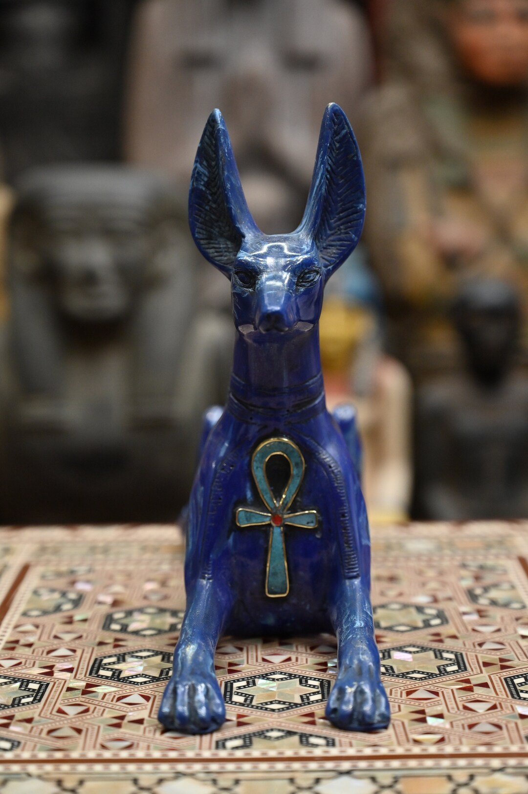 Lapis Lazuli Anubis Statue, Egyptian God Sculpture - Etsy