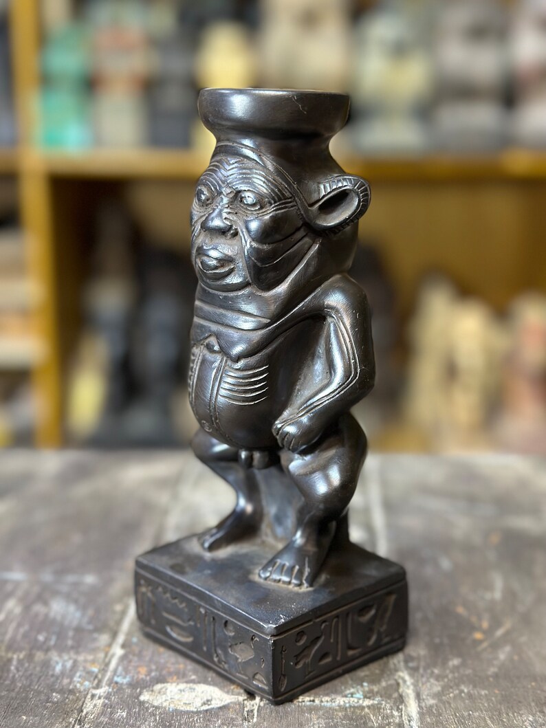 Carved Bes Statue, Egyptian God of Fun, Ancient Decor - Etsy