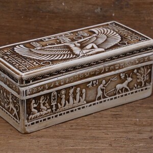 Unique Egyptian Jewelry Box-with the Goddess Isis in the Top Stone Made ...