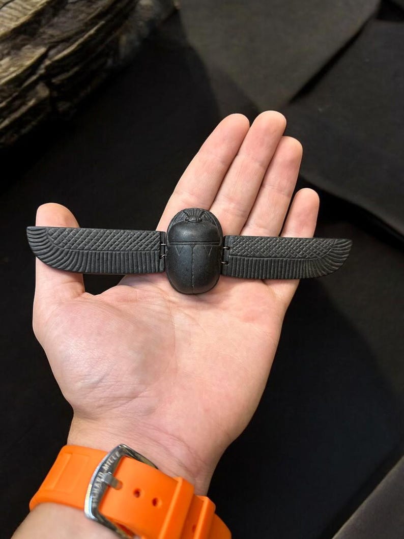 Egyptian Winged Scarab Statue: Handmade Replica Antique Beetle - Etsy