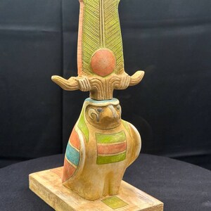 Egyptian God Sokar, God Seker Statue, Complex Conical Crown With Sun ...