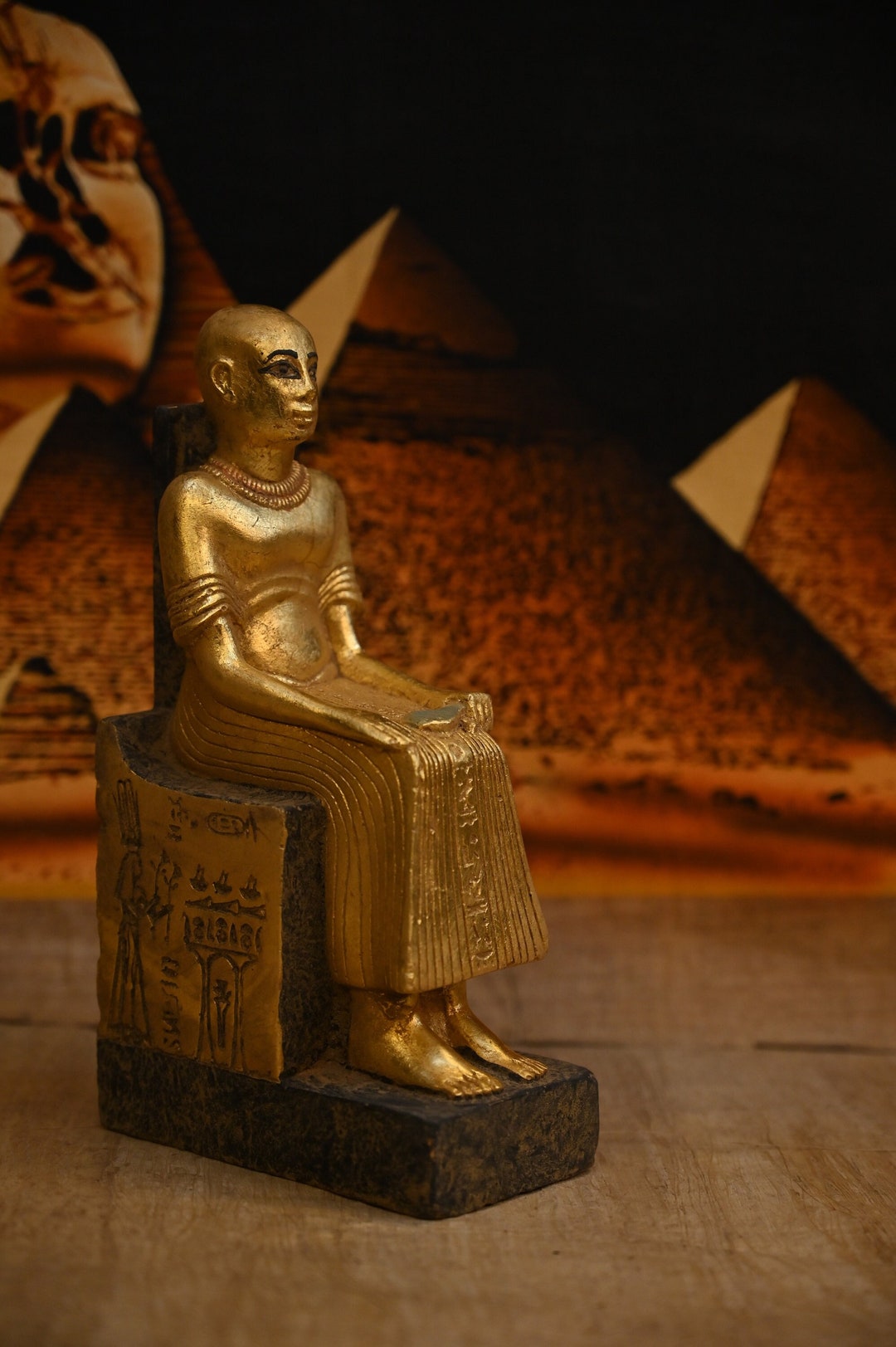 A Masterpiece Statue of the Engineer and the God Imhotep Egyptian ...