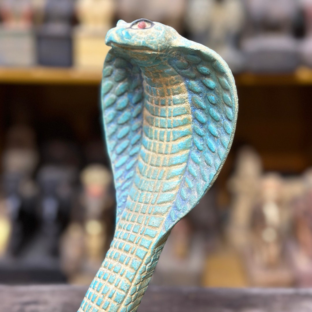 Handmade Uraeus Cobra Statue, Egyptian Wadjet Serpent Deity - Etsy