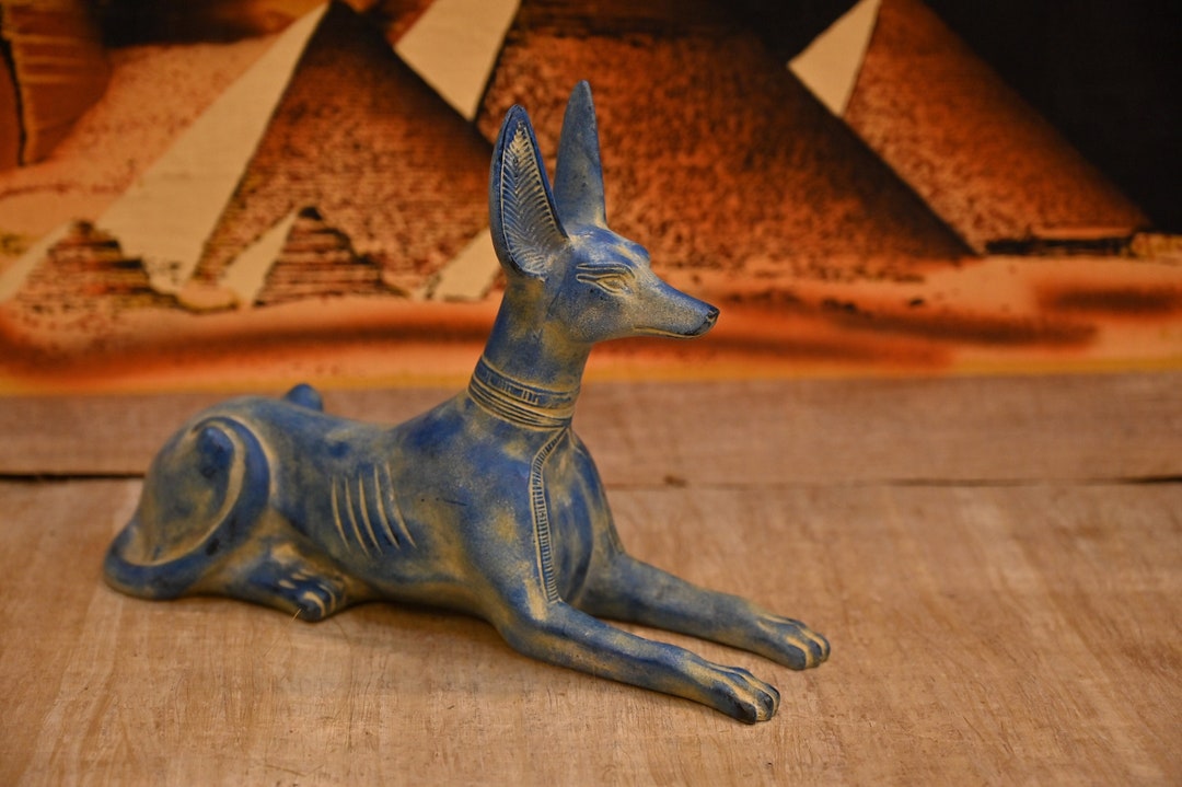 Blue Anubis Statue, Egyptian Mythology Sculpture, Pharaonic Decor - Etsy