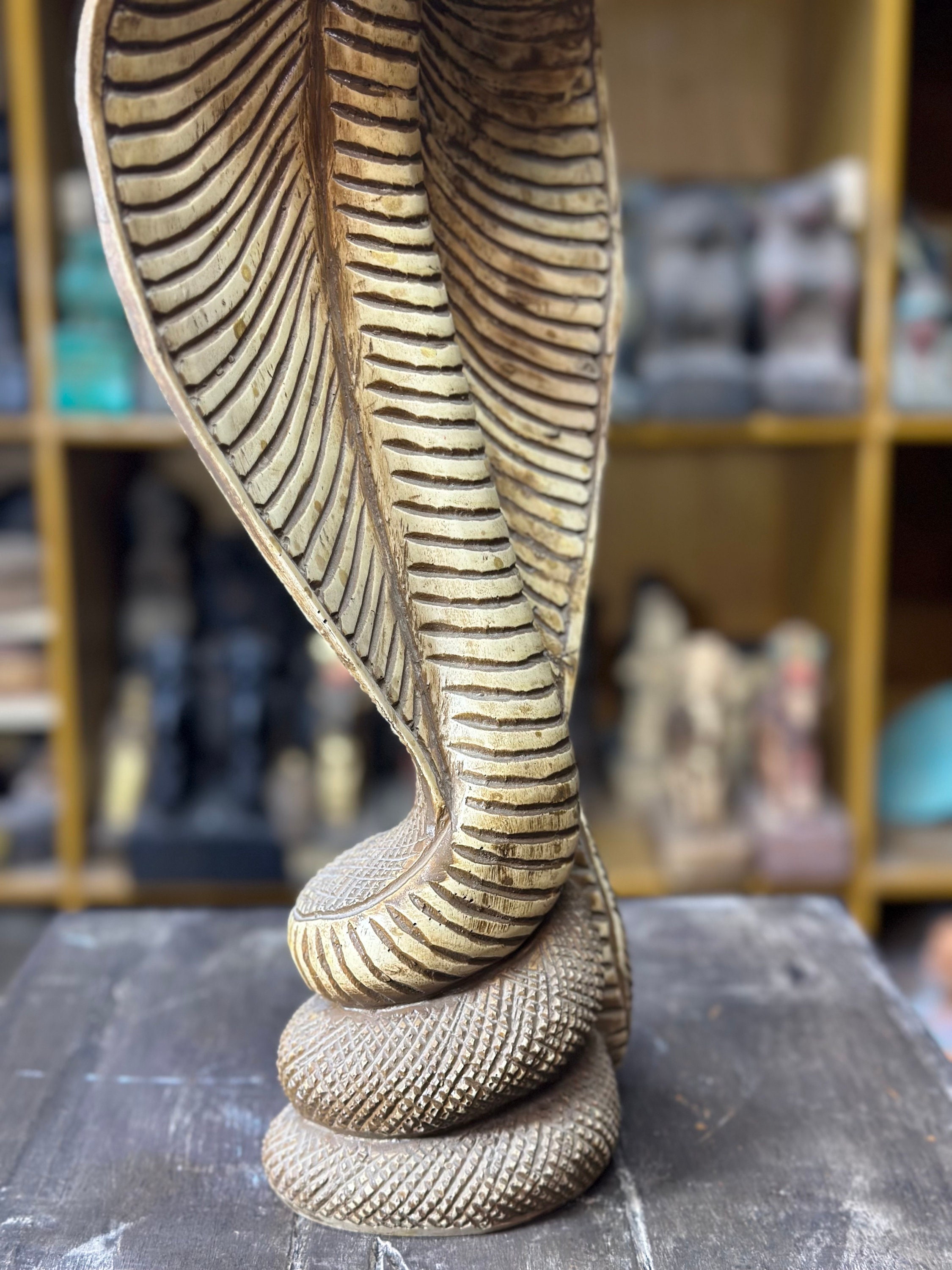 Handmade Uraeus Cobra Statue, Egyptian Wadjet Serpent Home Decor (40cm ...