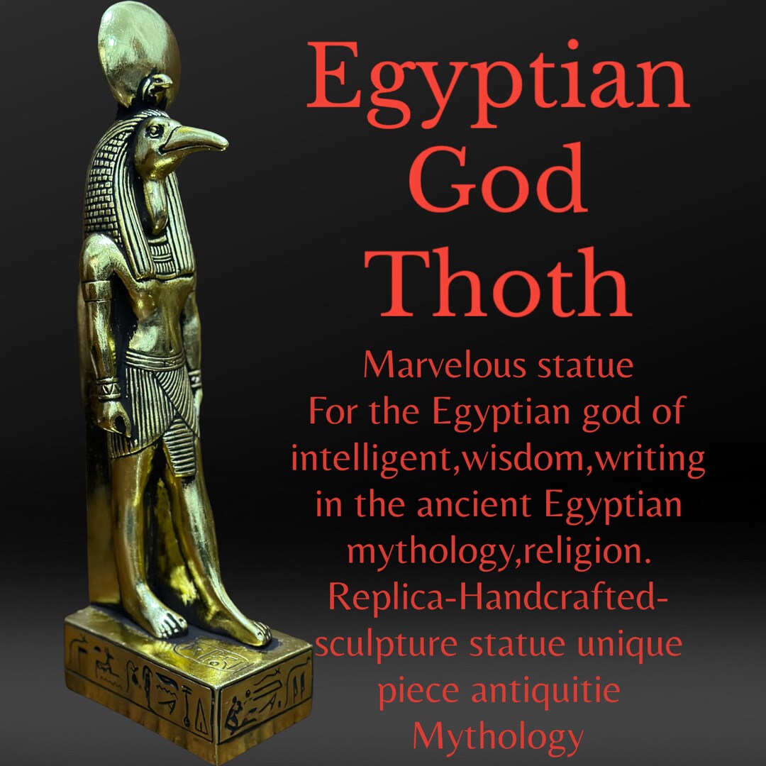 Handcrafted Gold Leaf Thoth Statue: Egyptian God of Wisdom - Etsy