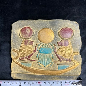 Relief-painting of the God Thoth and God Khepri-handmade-egyptian ...